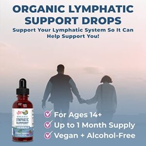 Lymphatic Drainage | Lymphatic Support Drops | USDA Organic Lymphatic Cleanse with Echinacea & Elderberry for Immune Support | Antioxidant & Immune Defense | Vegan | Non-GMO | 30 Servings