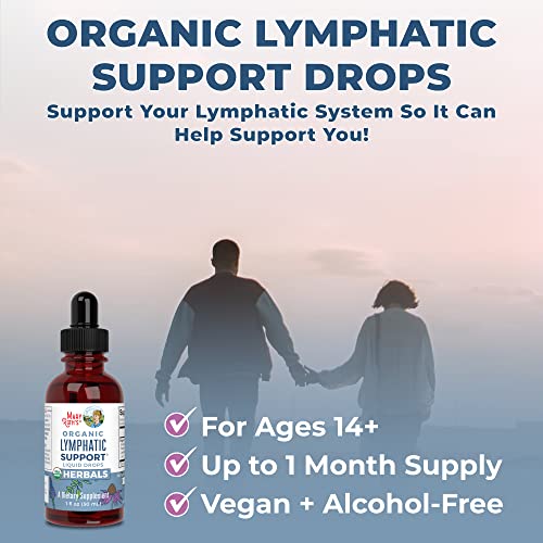 Lymphatic Drainage | Lymphatic Support Drops | USDA Organic Lymphatic Cleanse with Echinacea & Elderberry for Immune Support | Antioxidant & Immune Defense | Vegan | Non-GMO | 30 Servings