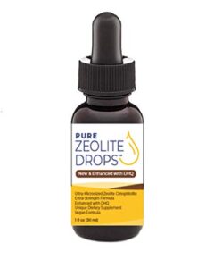 pure zeolite drops 1 oz bottle fulvic and humic acid immune gut support easy to take 100% bioavailable pure liquid zeolite suspension enhanced with dhq, natural immune system modulator