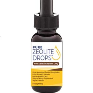 Pure Zeolite Drops 1 oz Bottle Fulvic and Humic Acid Immune Gut Support Easy to Take 100% Bioavailable Pure Liquid Zeolite Suspension Enhanced with DHQ, Natural Immune System Modulator