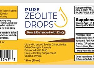 Pure Zeolite Drops 1 oz Bottle Fulvic and Humic Acid Immune Gut Support Easy to Take 100% Bioavailable Pure Liquid Zeolite Suspension Enhanced with DHQ, Natural Immune System Modulator