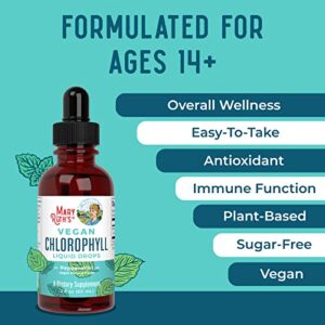 Chlorophyll Liquid Drops for Immune Support | Liquid Chlorophyll Drops | Energy Boost | Skin Care Supplement | Natural Deodorant | Vegan | Non-GMO | Gluten Free | 2 Fl Oz