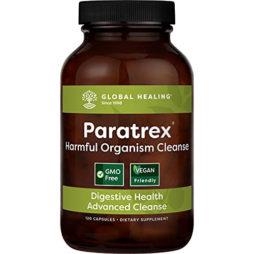 Global Healing Paratrex - Gut Health Cleansing & Intestinal Detox Support - Cleanse Supplement with Organic Wormwood, Neem, Black Walnut and Diatomaceous Earth for Human Adults - 120 Capsules