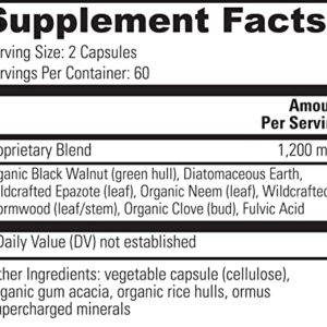 Global Healing Paratrex - Gut Health Cleansing & Intestinal Detox Support - Cleanse Supplement with Organic Wormwood, Neem, Black Walnut and Diatomaceous Earth for Human Adults - 120 Capsules