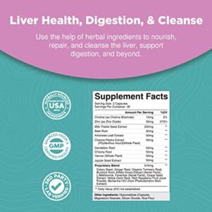 Liver Cleanse Detox & Repair Formula - Herbal Liver Support Supplement with Milk Thistle Dandelion Root Organic Turmeric and Artichoke Extract to Renew Liver Health - Silymarin Milk Thistle Capsules