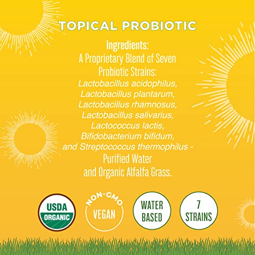 Topical Probiotic | USDA Organic Topical Probiotics for Digestive Health | Lactobacillus Acidophilus Probiotic | Gut Health & Immune Support Supplement | Vegan | Non-GMO | Gluten Free | 4 Fl Oz