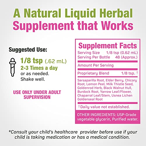 Cedar Bear - Herbal Detox for Kids - Luv Your Guts! a Liquid Herbal Supplement 1 fl oz / 30 ml