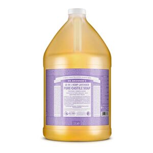 dr. bronner’s – pure-castile liquid soap (lavender, 1 gallon) – made with organic oils, 18-in-1 uses: face, body, hair, laundry, pets and dishes, concentrated, vegan, non-gmo