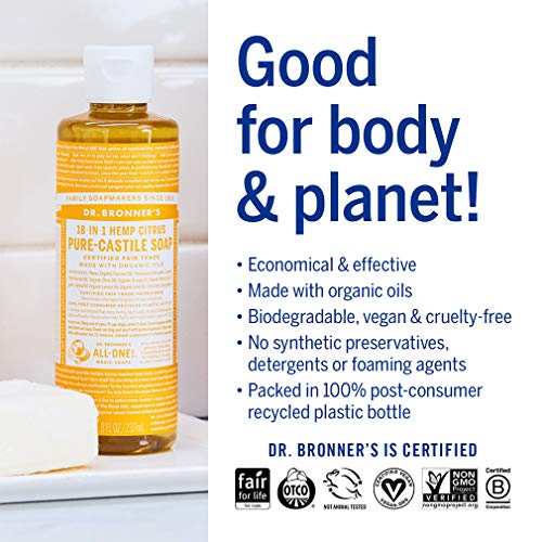 Dr. Bronner's Pure Liquid Castile Soap - Citrus - 8 Ounce