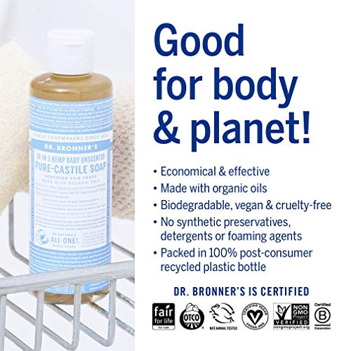 Dr. Bronner's, Baby Soap Liquid Castile, 8 Fl Oz