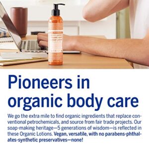 Dr. Bronner's - Organic Lotion (Orange Lavender, 8 Ounce) - Body Lotion and Moisturizer, Certified Organic, Soothing for Hands, Face and Body, Highly Emollient, Nourishes and Hydrates, Vegan, Non-GMO