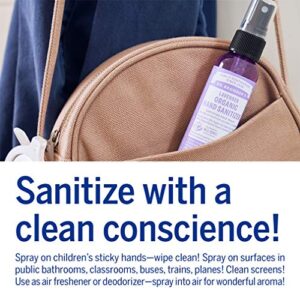 Dr. Bronner's - Organic Hand Sanitizer Spray (Lavender, 2 Ounce, 2-Pack) - Simple and Effective Formula, Cleanses & Sanitizes, No Harsh Chemicals, Moisturizes and Cleans Hands