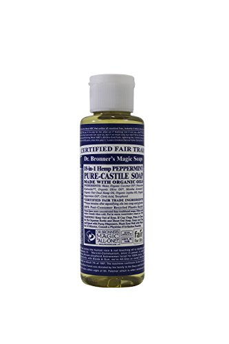 Dr. Bronner's Liquid Soap, Magic All One Pure Castile, Peppermint 18 In 1, 4 Fluid Ounce