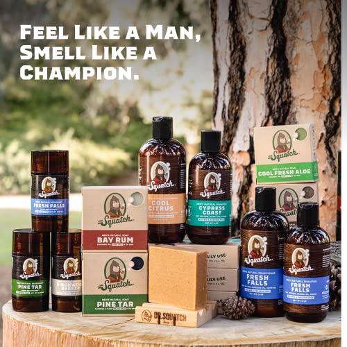 Dr. Squatch Manly Soap and Deodorant Variety Pack - Handmade with Organic Oils, Aluminum-Free - Birchwood Breeze and Fresh Falls