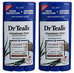 dr teal’s aluminum free deodorant – coconut oil – paraben & phthalate free – 2.65 oz pack of 2