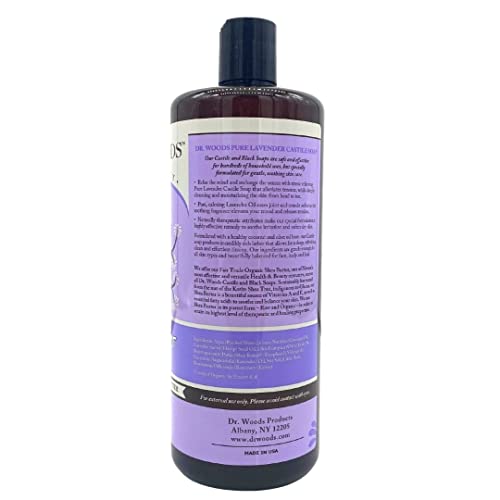 Dr. Woods Pure Lavender Castile Soap with Organic Shea Butter, 32 Ounce