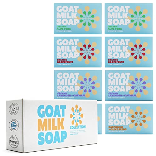 Skin Said Yes Goats Milk Bars Soap Set - 8 Piece Soap for Eczema Psoriasis Soap, Goats Soaps Nature Goats Milk Soaps Bars, Organic Goat's Milk Soaps, Bars Soaps Goats Milk Natural for Kids, Men, Women