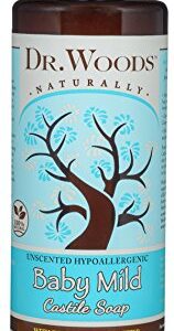 Dr. Woods Unscented Baby Mild Liquid Castile Soap with Organic Shea Butter, 16 Ounce (Pack of 2)