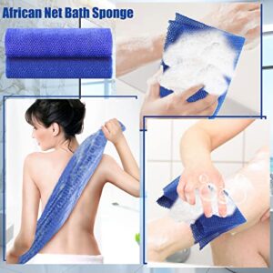 2 Pcs African Net Sponge, African Exfoliating Net Bath Sponge Body Scrubber Net Washcloth Back Scrubber Skin Smoother for Daily Use