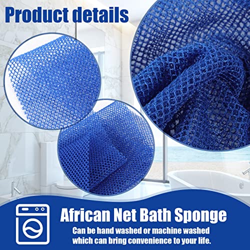 2 Pcs African Net Sponge, African Exfoliating Net Bath Sponge Body Scrubber Net Washcloth Back Scrubber Skin Smoother for Daily Use