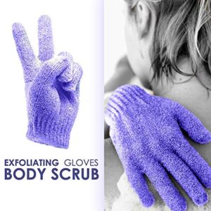 EXCLAIM BEAUTY Exfoliating Gloves Body Scrubber Gloves for Shower, Spa, Massage Shower Gloves Dual Texture Bath Gloves | Dead Skin Remover with Adjustable Straps