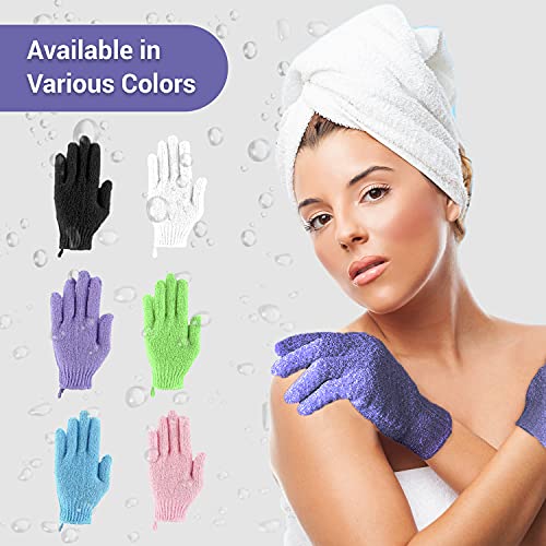 EXCLAIM BEAUTY Exfoliating Gloves Body Scrubber Gloves for Shower, Spa, Massage Shower Gloves Dual Texture Bath Gloves | Dead Skin Remover with Adjustable Straps