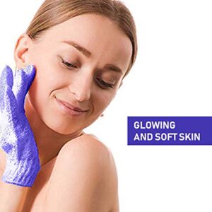 EXCLAIM BEAUTY Exfoliating Gloves Body Scrubber Gloves for Shower, Spa, Massage Shower Gloves Dual Texture Bath Gloves | Dead Skin Remover with Adjustable Straps