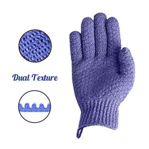 EXCLAIM BEAUTY Exfoliating Gloves Body Scrubber Gloves for Shower, Spa, Massage Shower Gloves Dual Texture Bath Gloves | Dead Skin Remover with Adjustable Straps