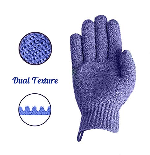 EXCLAIM BEAUTY Exfoliating Gloves Body Scrubber Gloves for Shower, Spa, Massage Shower Gloves Dual Texture Bath Gloves | Dead Skin Remover with Adjustable Straps