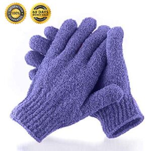 EXCLAIM BEAUTY Exfoliating Gloves Body Scrubber Gloves for Shower, Spa, Massage Shower Gloves Dual Texture Bath Gloves | Dead Skin Remover with Adjustable Straps