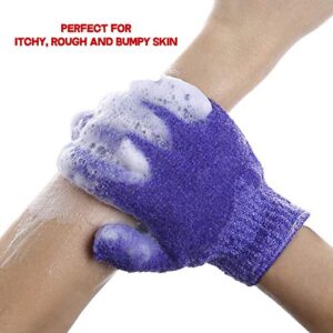 EXCLAIM BEAUTY Exfoliating Gloves Body Scrubber Gloves for Shower, Spa, Massage Shower Gloves Dual Texture Bath Gloves | Dead Skin Remover with Adjustable Straps