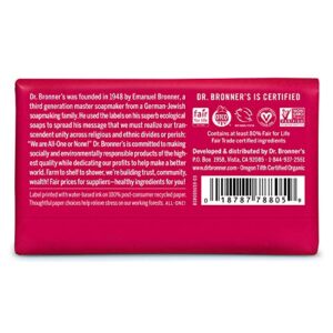 Dr. Bronner's - Pure-Castile Bar Soap - Rose, Made w/Organic Oils, For Face, Body & Hair, Gentle & Moisturizing, Smooth Lather, Biodegradable, Vegan, Cruelty-free, Non-GMO (5oz, 12-Pack)