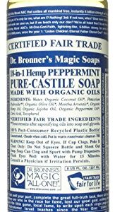 Dr. Bronners Peppermint Castile Liquid Soap 8oz. (3 Pack)