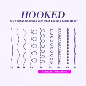 Curl Wow Hooked 100% Clean Shampoo with Root-Locking Technology – Rich-lathering, sulfate-free formula leaves no residues + helps anchor hair to stop shedding