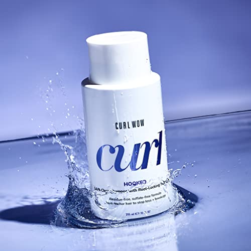 Curl Wow Hooked 100% Clean Shampoo with Root-Locking Technology – Rich-lathering, sulfate-free formula leaves no residues + helps anchor hair to stop shedding