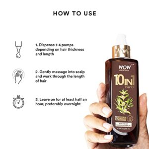 WOW Skin Science 10 in 1 Hair Oil - Dry Damaged Hair and Growth Hair Treatment Oil - Has Argan Oil for Hair & Rosemary Oil for Hair Growth - Hair Care for Women and Men (6.76 Fl Oz (Pack of 1))