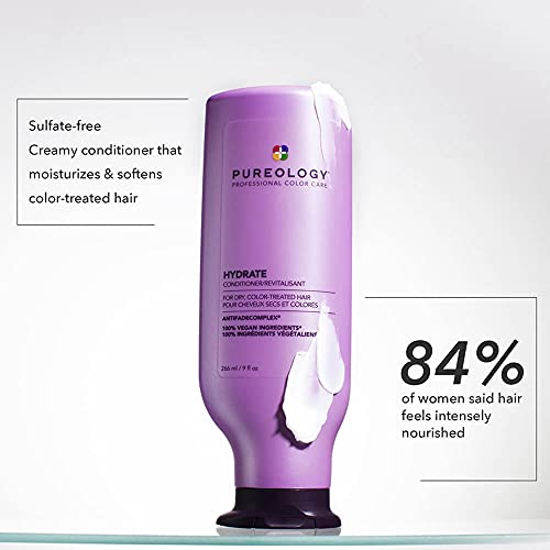 Pureology Hydrate Moisturizing Shampoo | For Medium to Thick Dry, Color Treated Hair | Sulfate-Free | Vegan