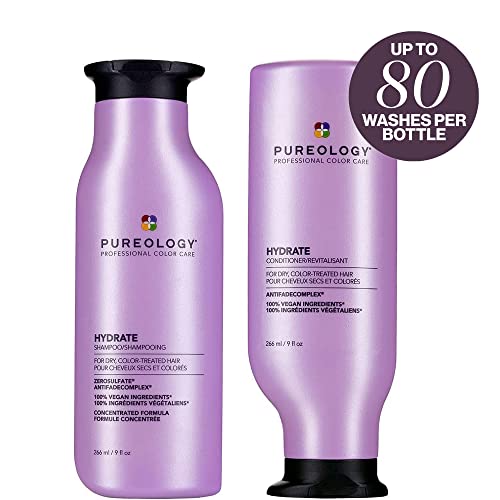 Pureology Hydrate Moisturizing Shampoo | For Medium to Thick Dry, Color Treated Hair | Sulfate-Free | Vegan