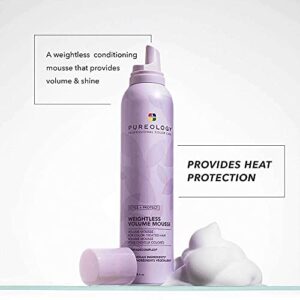 Pureology Style + Protect Weightless Volume Mousse | For Fine, Color-Treated Hair | Lightweight, Volumizing Mousse | Sulfate-Free | Vegan | Updated Packaging | 8.4 Oz. |