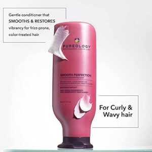 Pureology Smooth Perfection Shampoo & Conditioner Bundle | For Frizz-Prone Color Treated Hair | Sulfate-Free | Vegan | Updated Packaging | 9 Fl. Oz.