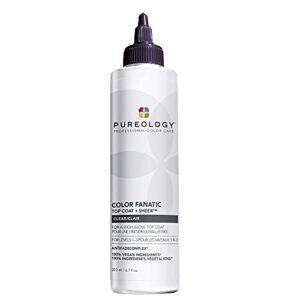 pureology color fanatic top coat + sheer clear hair toner | hair gloss treatment | clear hair glaze for brunette & black hair | 6.7 fl oz