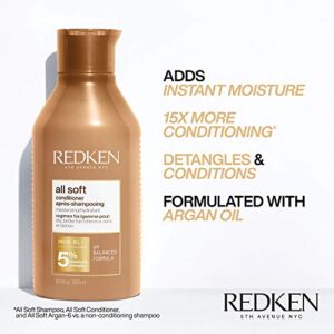 Redken All Soft Shampoo and Conditioner | For Dry / Brittle Hair | Provides Intense Softness and Shine | With Argan Oil