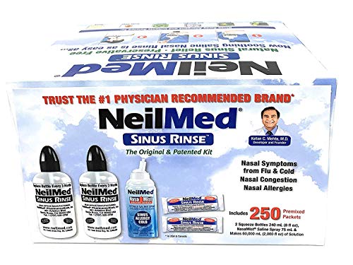 NeilMed Sinus Rinse All Natural Relief Premixed Refill Packets 250 Count