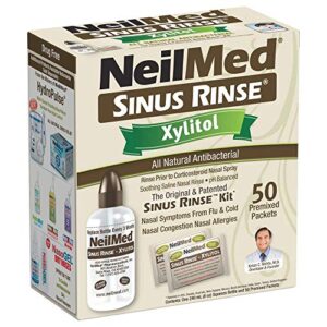 neilmed sinus rinse kit with xylitol, 50 count (pack of 1)