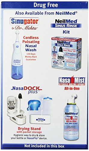 NeilMed NasaFlo Unbreakable Neti Pot with 50 Premixed Packets