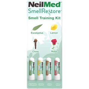 NeilMed Smell Restore - All Natural Smell Training Kit with 4 Separate Essential Oil Inhalers. Eucalyptus, Rose, Lemon and Clove