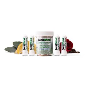 NeilMed Smell Restore - All Natural Smell Training Kit with 4 Separate Essential Oil Inhalers. Eucalyptus, Rose, Lemon and Clove