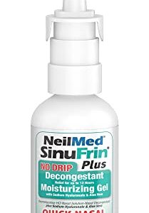 NeilMed SinuFrin Plus Decongestant 12 Hour Nasal Congestion Moisturizing Gel with Sodium Hyaluronate & Aloe Vera - 30mL Bonus Pack