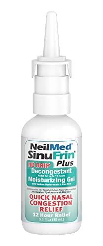 NeilMed SinuFrin Plus Decongestant 12 Hour Nasal Congestion Moisturizing Gel with Sodium Hyaluronate & Aloe Vera - 30mL Bonus Pack