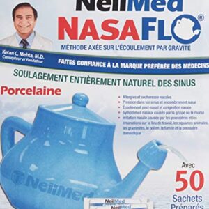 NeilMed Nasaflo Porcelain Neti Pot, 50 Count (packaging may vary)